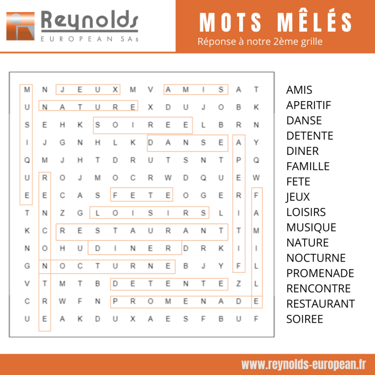 Jeu de mots mélés - Reynolds European