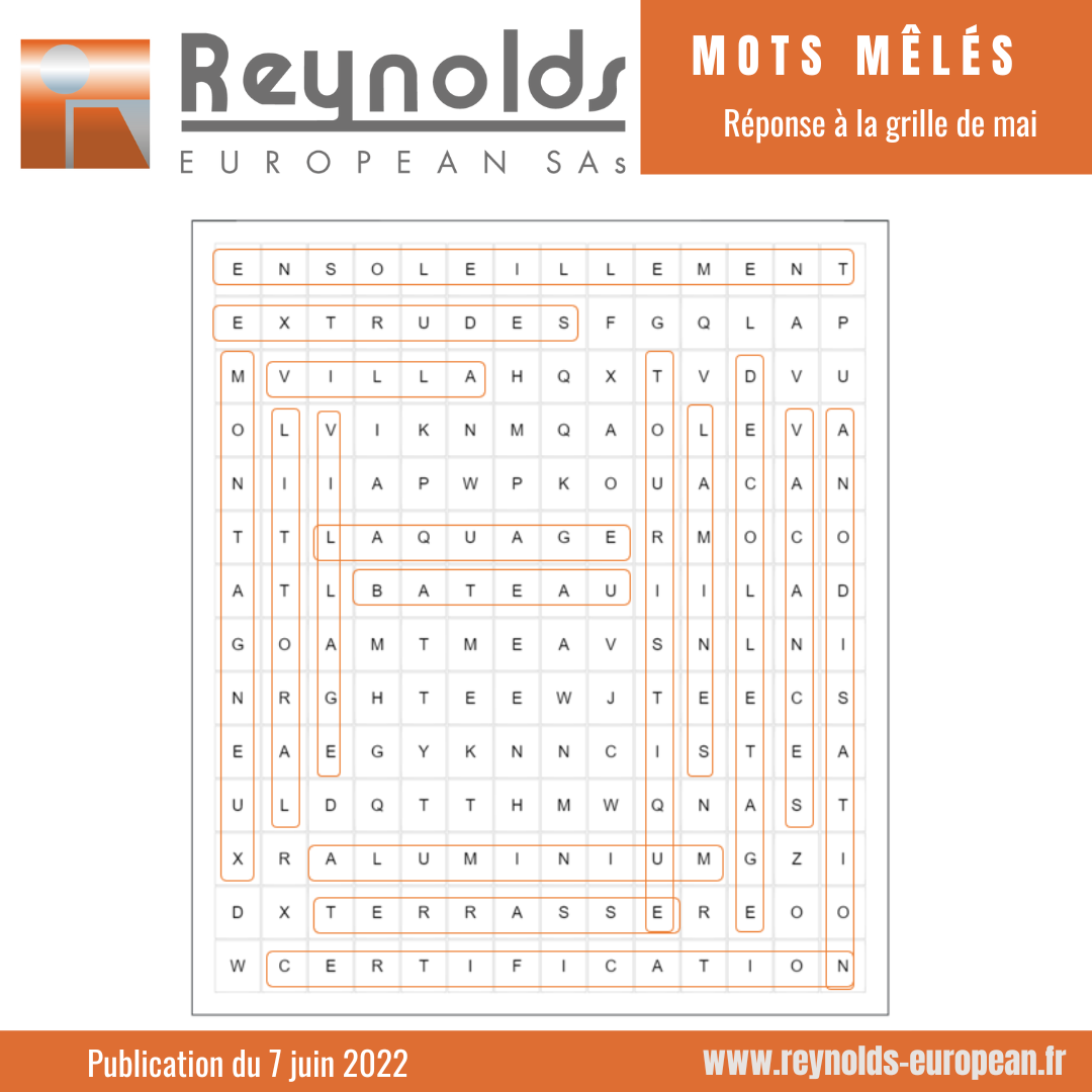 Jeu de mots mélés - Reynolds European