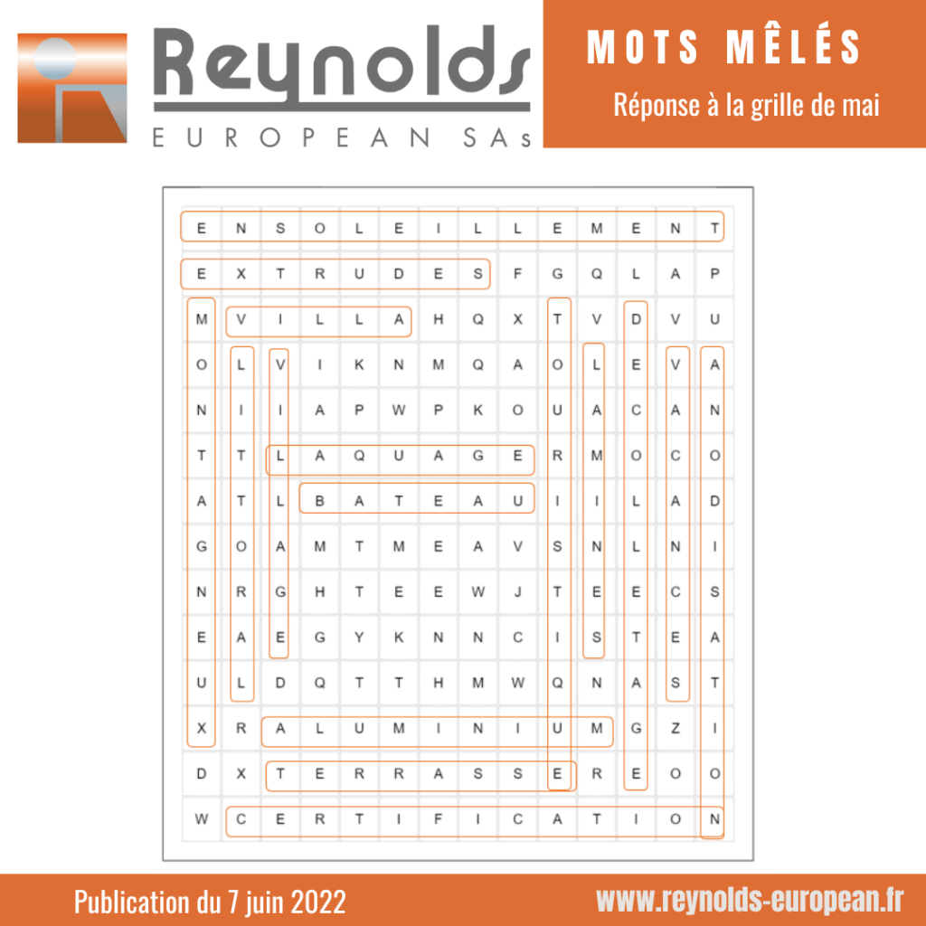 Jeu de mots mélés - Reynolds European